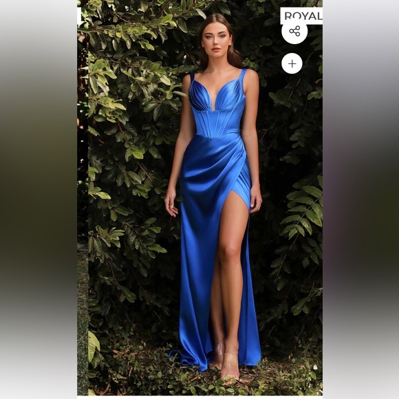 cinderella divine | Dresses | Royal Blue Formal Dress Satin And Corset ...